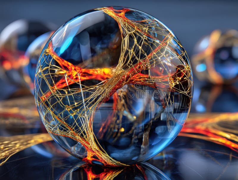 Intricate Brass Sphere with Abstract Design Stock Illustration ...