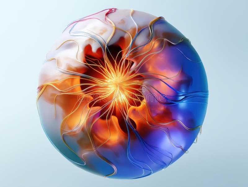 Intricate Brass Sphere with Abstract Design Stock Illustration ...