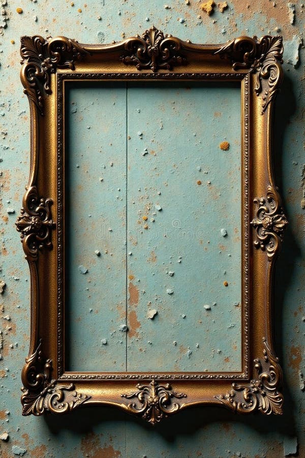 Intricate Bronze Filigree Frame, Distressed Wall Backdrop, Design, Home ...
