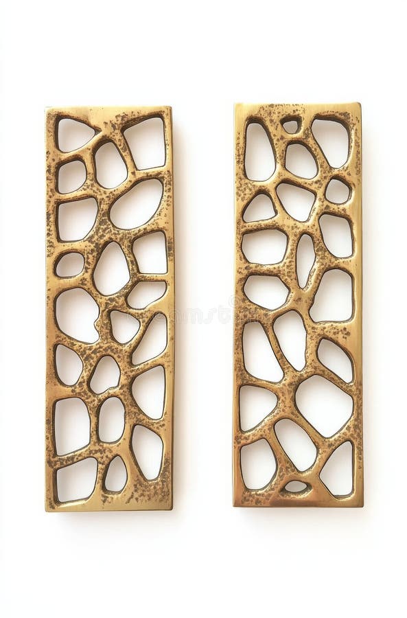 Intricate Bronze Wall Panels with Organic Cutout Designs Stock Photo ...