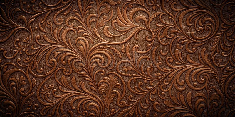 Intricate Brown Embossed Floral Pattern Texture Background, Ideal for ...