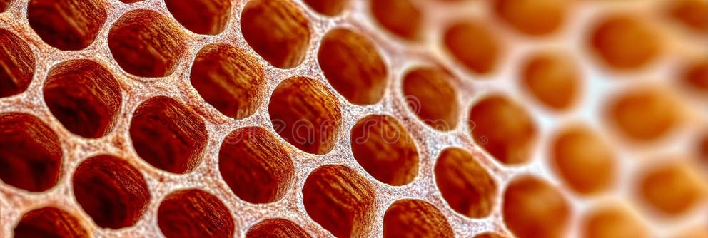 Intricate Brown Honeycomb Pattern with Detailed Cell Structures ...