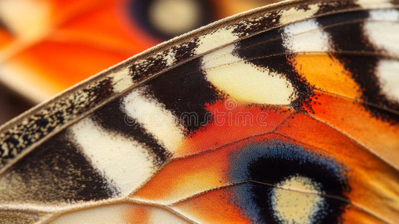 Intricate Butterfly Wing Close-up: Vivid Colors and Textures Stock ...