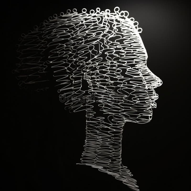 Intricate Calligraphy Silhouette Profile with String Art Composition ...