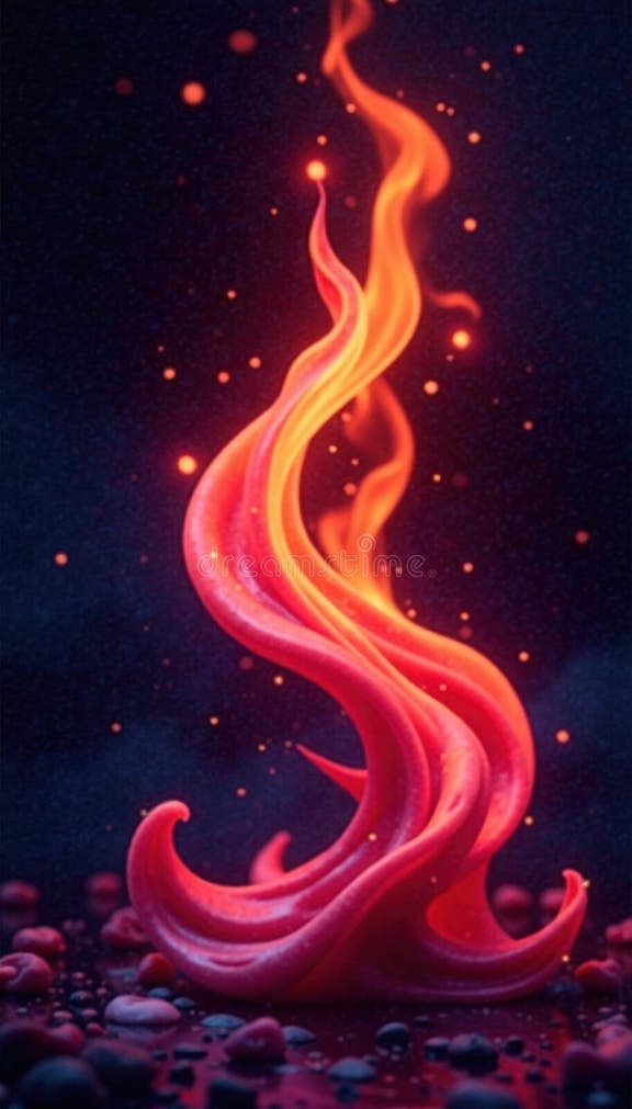 Intricate Candle Flame Patterns on Dark Background, Vintage, Digital ...