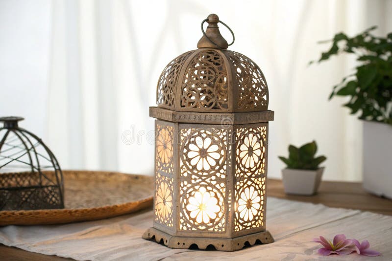 Intricate Candle Lantern with Exotic Patterns Stock Illustration ...