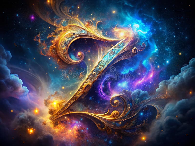 Intricate Capital Z in Surreal Typography Art a Stunning Abstract ...