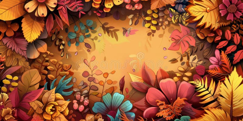 Intricate Cartoon Background with Realistic Hand-drawn Elements. Stock ...