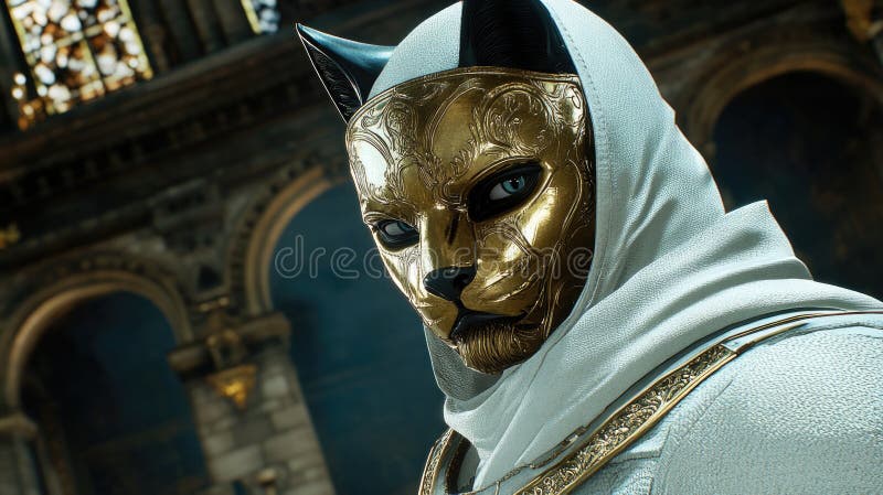 Mysterious Feline Face Ornate Mask Stock Photos - Free & Royalty-Free ...