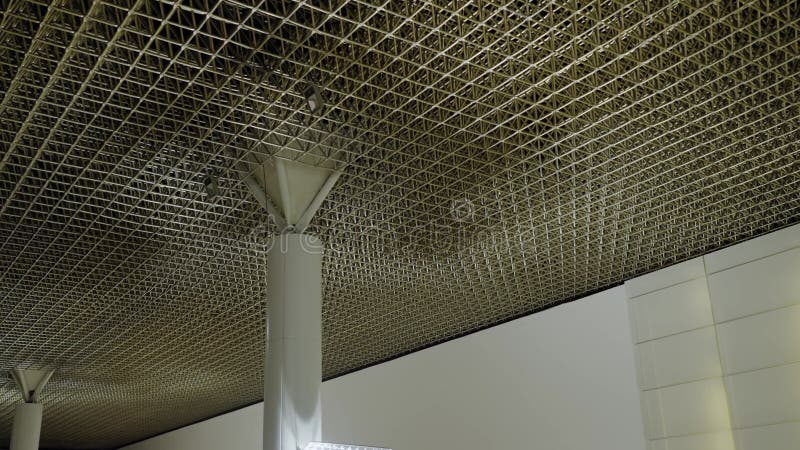 Intricate Ceiling Design at a Modern Public Facility Stock Video ...