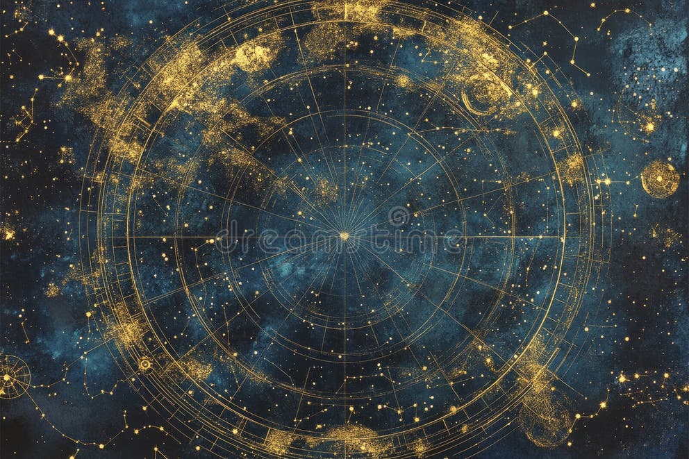 Intricate Celestial Map Featuring Constellations in Realistic Style ...
