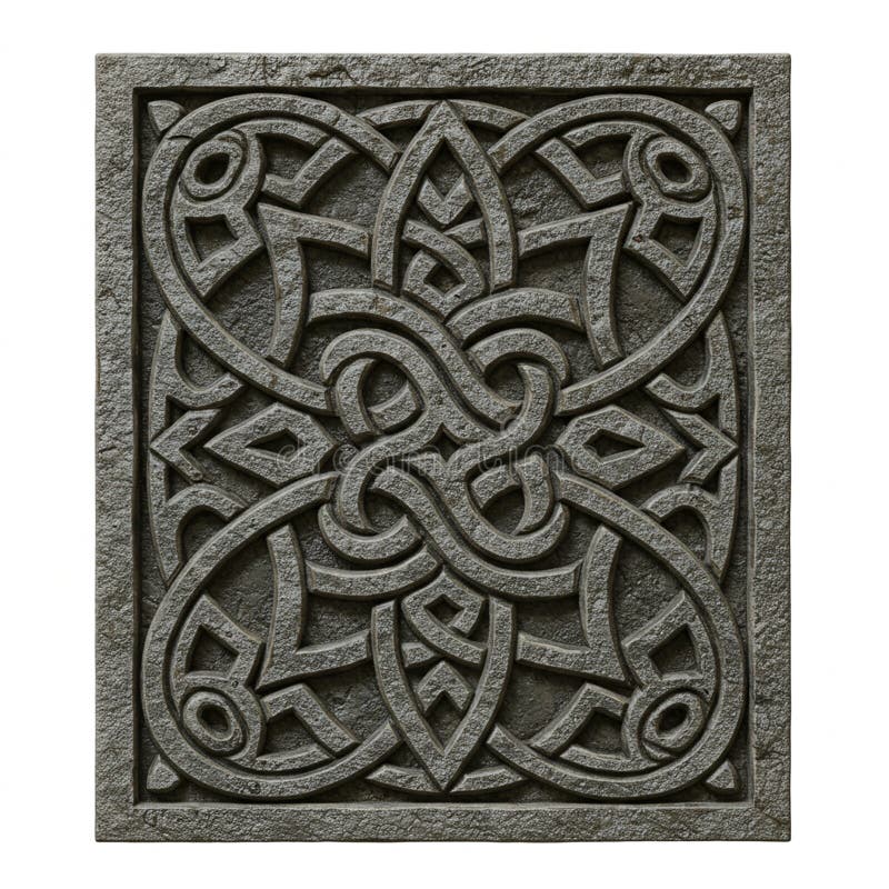 Intricate Celtic Knot Design Carved into a Square Stone Slab. this ...