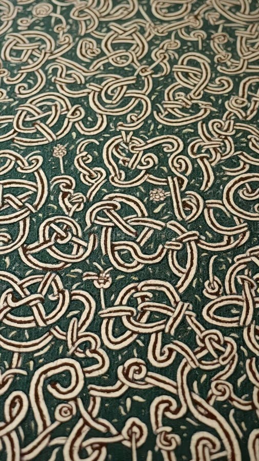 Celtic Knot Carved into Rustic Wood Panel on Intricate Design Stock ...