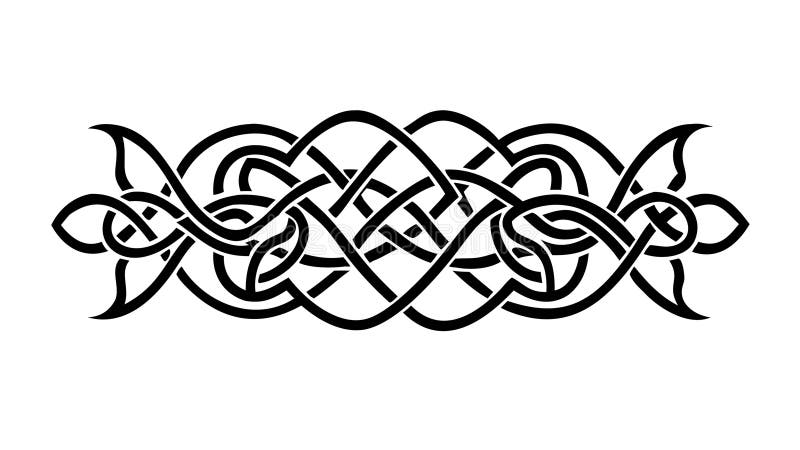 Intricate Celtic Knot Horizontal Decorative Border Design Vector ...