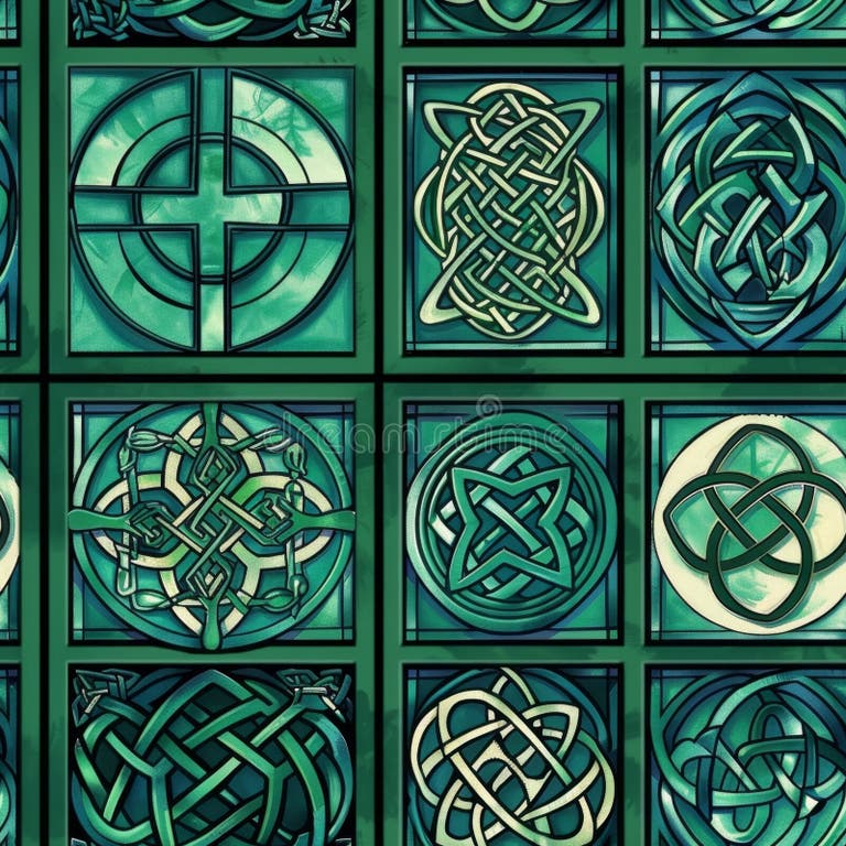 Celtic Green Knots Braids Patterns Stock Photos - Free & Royalty-Free ...