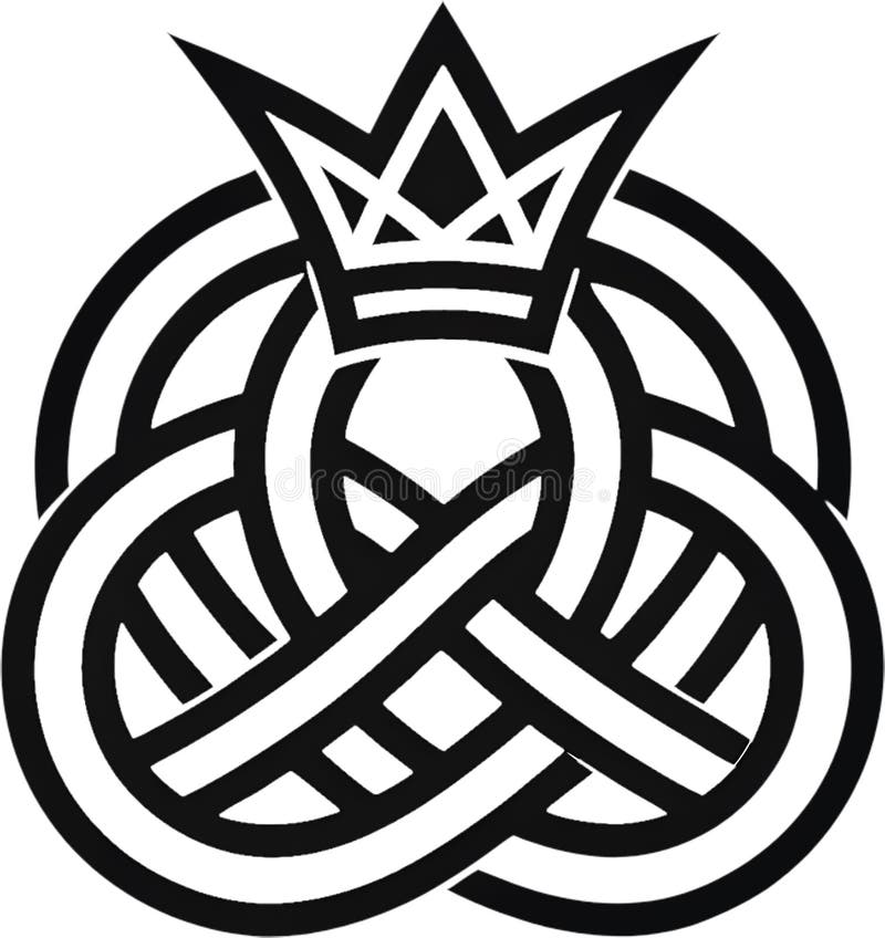 Intricate Celtic Knotwork Crown Stencil in Black. Stock Illustration ...