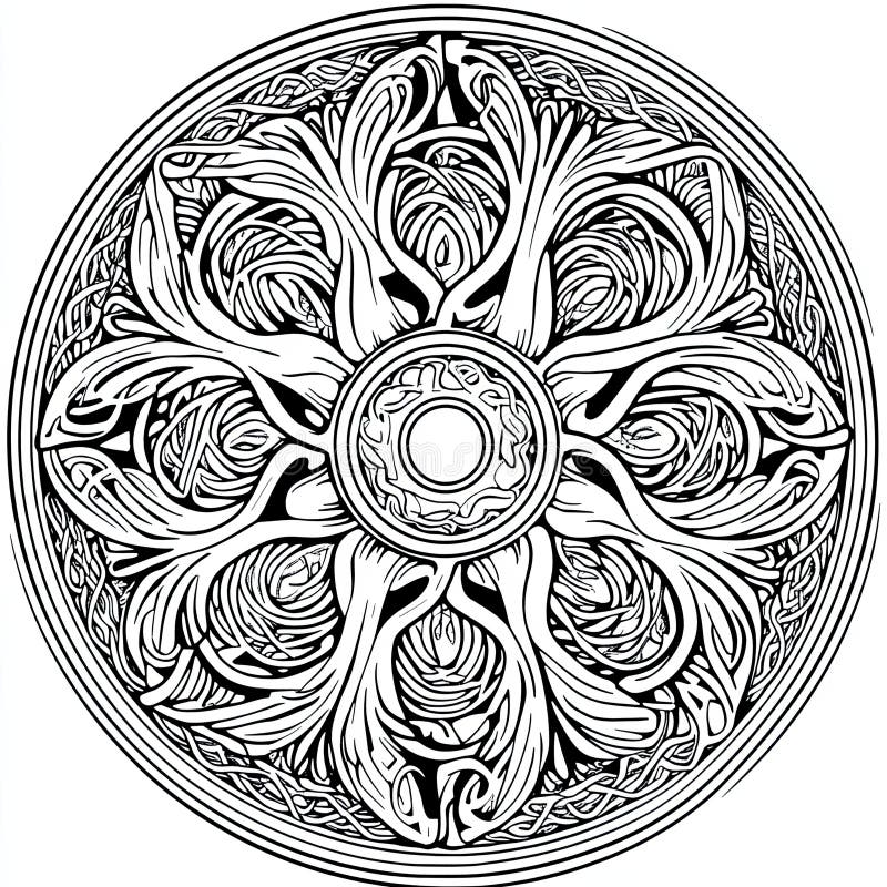 Intricate Celtic Knotwork Design Circular Pattern Graphic Illustration ...