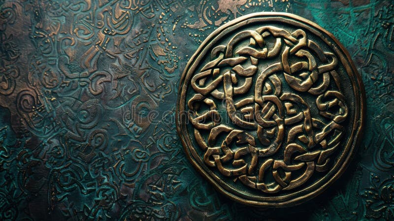 Intricate Celtic Shield Design with Knot Patterns Stock Illustration ...