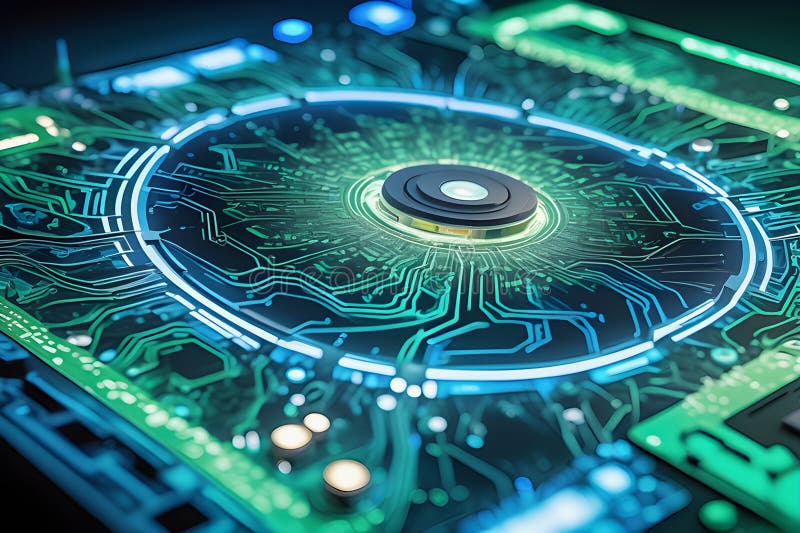 Intricate Central Processing Unit on Circuit Board Stock Illustration ...