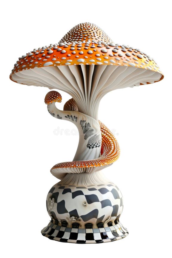 Intricate Ceramic Mushroom Sculpture with Detailed Texture and Patterns ...