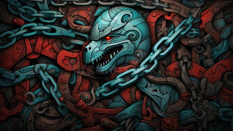 Intricate Chain Link Design with Rich Tones and Complex Patterns. High ...