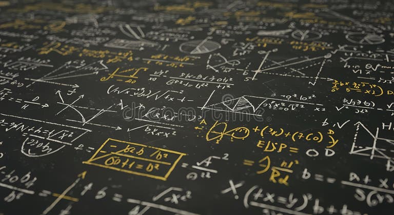 Intricate Chalkboard Equations: a Dense Visual of Mathematical Formulas ...