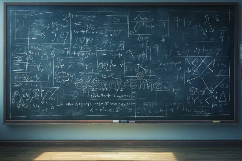 Chalkboard Complex Mathematical Equations Diagrams Classroom Setting ... Chalkboard Complex Mathematical Equations Diagrams Classroom Setting ...