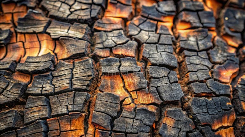 Intricate Charred Wood Texture a Detailed Close-up of Burned Timber ...