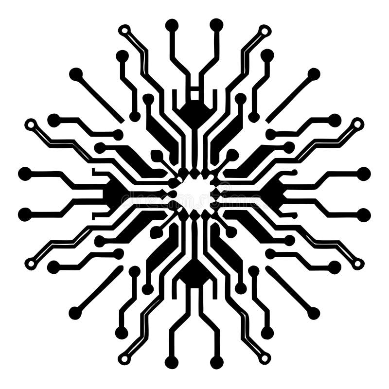 Intricate Circuit Board Design Abstract Mandala for Tech-Inspired Art ...