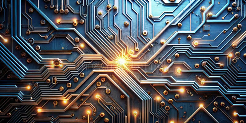 Intricate Circuit Board Design a Close-up View of Interconnected ...