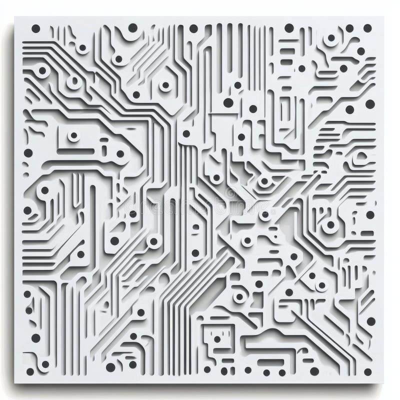 Intricate Circuit Board Design with Complex Patterns and Connections ...