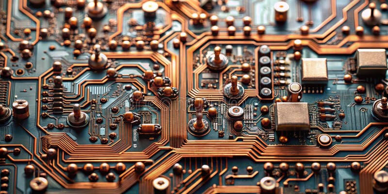 Intricate Circuit Board Detail a Close-up View of Complex Electronics ...