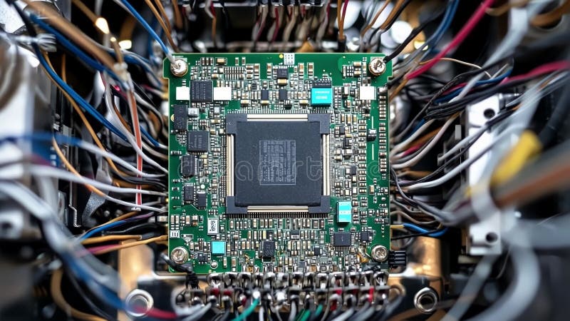 An Intricate Circuit Board Featuring a Machine Learning Chip Surrounded ...