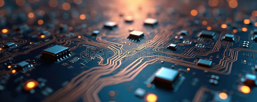 Intricate Circuit Board Pathways Trace Modern Computing Power ...