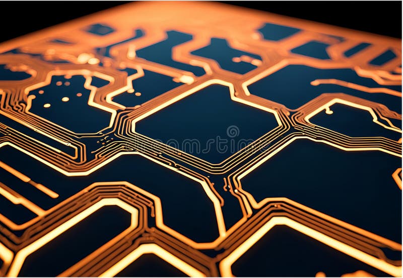 Intricate Circuit Board Pattern in Warm Tones Stock Illustration ...