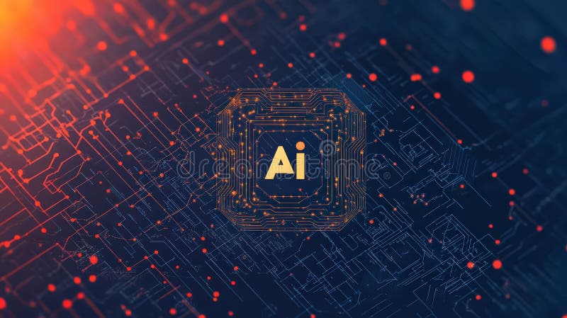 Intricate Circuit Design Featuring Central Component Surrounded by ...