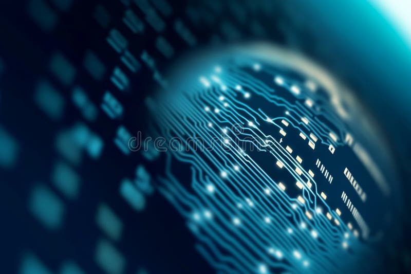 Complex Circuit Patterns Resemble a Globe, Illustrating the Connection ...