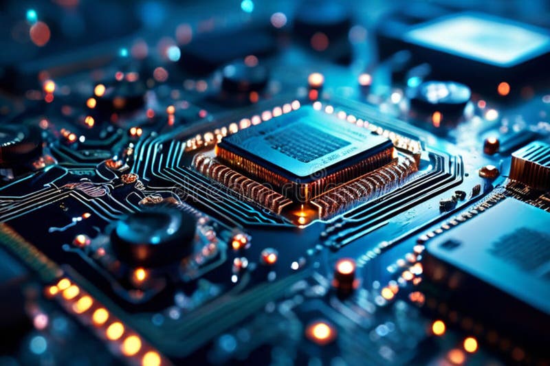 Intricate Circuitry of a Computer Motherboard - Generated by AI Stock ...