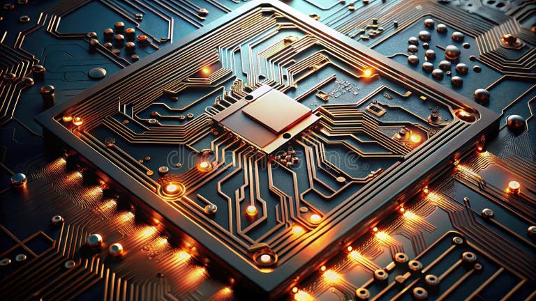 Intricate Circuitry a Detailed Close-up of a Modern Microprocessor S Complex Internal Structure ...