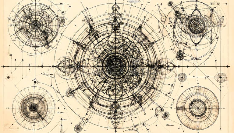 Intricate Circular Design: a Blueprint of Complexity Stock Photo ...