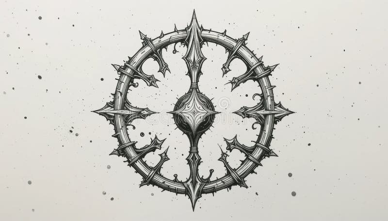 AI-Generated Spiked Wheel Design Stock Illustration - Illustration of ...