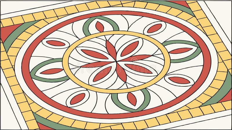 Intricate Circular Pattern with Geometric and Floral Motifs. Vector ...