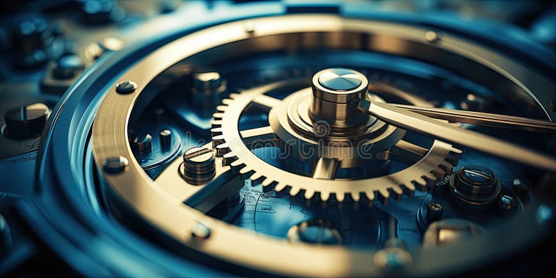 The Mesmerizing Spectacle of a Clock S Intricate Gears. Generative AI ...