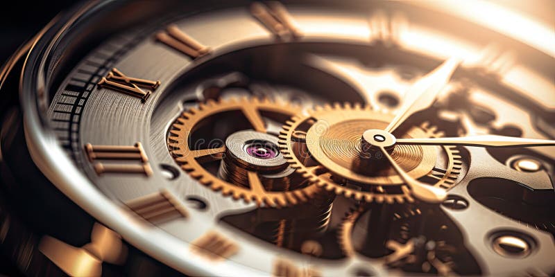The Mesmerizing World of a Clock S Intricate Gears. Generative AI Stock ...
