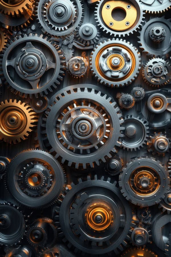 Intricate Clockwork Gears Combine Copper and Black Materials To Create ...