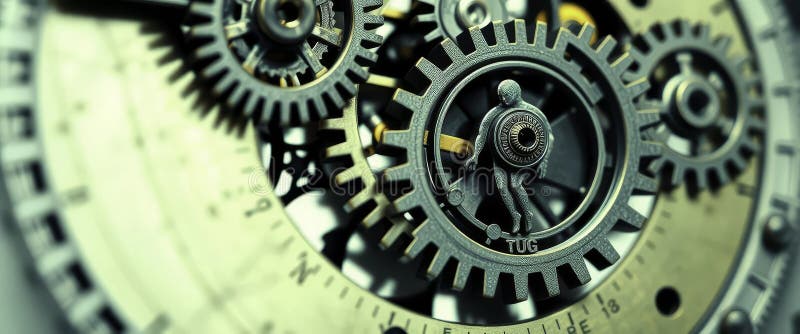 Intricate Clockwork Gears, Human Forms Subtly Suggested within ...