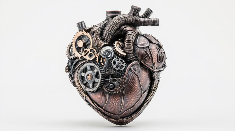 Intricate Clockwork Heart, Packed with Cogs and Wheels Stock ...