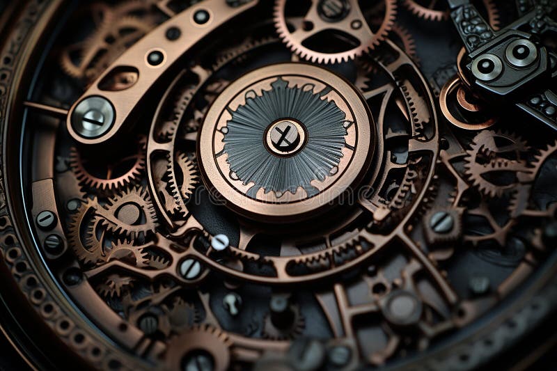 Intricate Clockwork Mechanism Stock Illustration - Illustration of ...