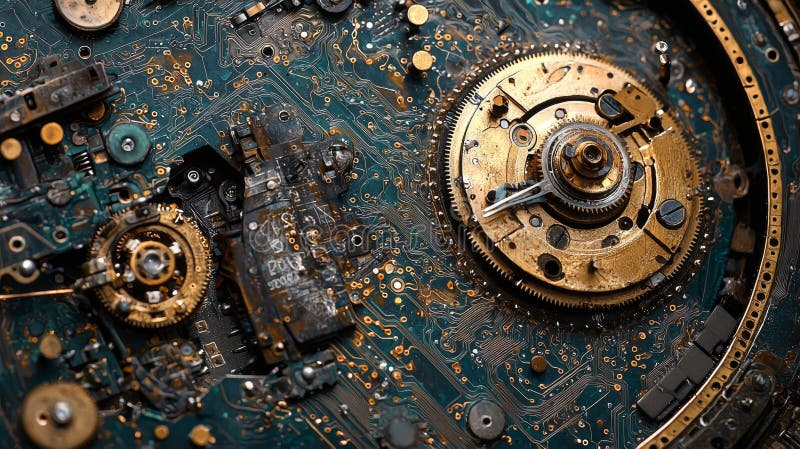 Intricate Clockwork Mechanism Close-Up Stock Illustration ...