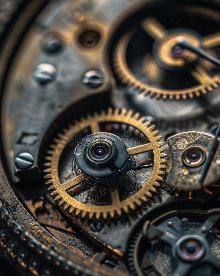 Intricate Clockwork Mechanism Stock Illustration - Illustration of ...